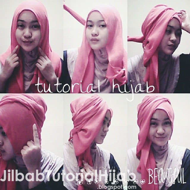 Tutorial Hijab Paris Segi Empat - Kumpulan Tutorial Hijab Modern