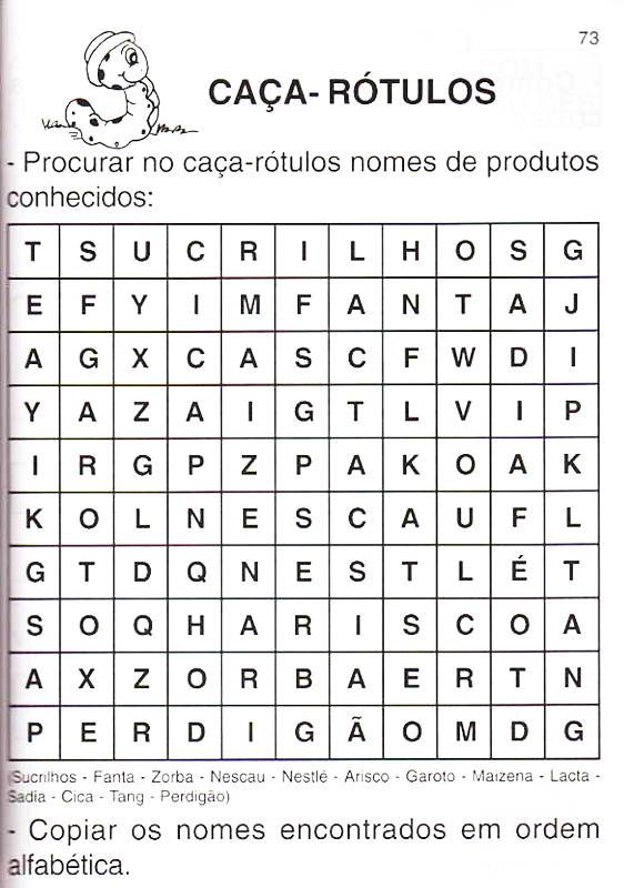 Mundinho da Criança - Alfabetização: Atividades Trabalhando Rótulos