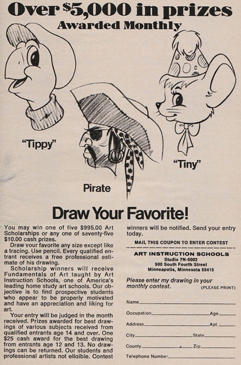 Mitch O'Connell: "Draw Me!" The Classic Ads of Art Instruction Inc.!