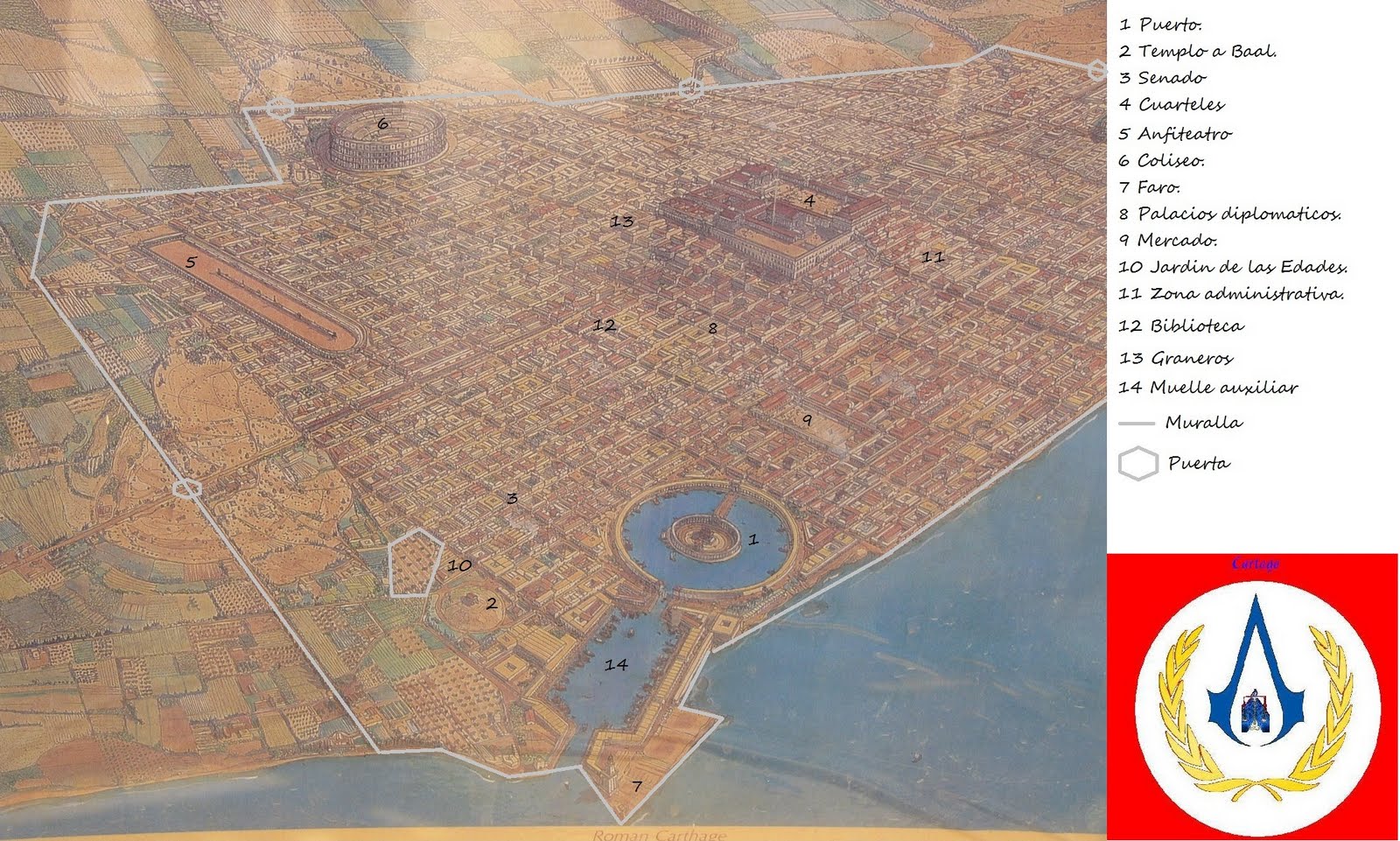 Roma nocturno: Mapa Cartago