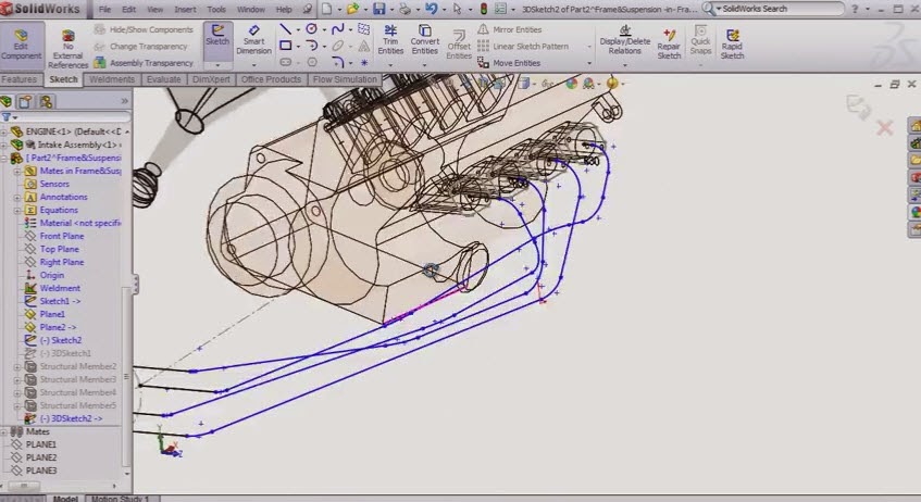 How to create Model a Formula SAE Exhaust in SolidWorks tutorial ...