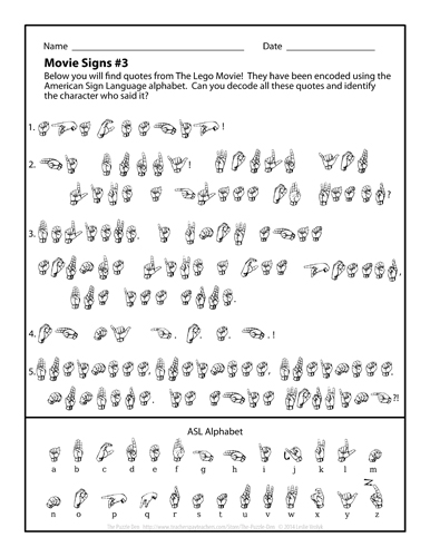 The Puzzle Den: Movie Signs