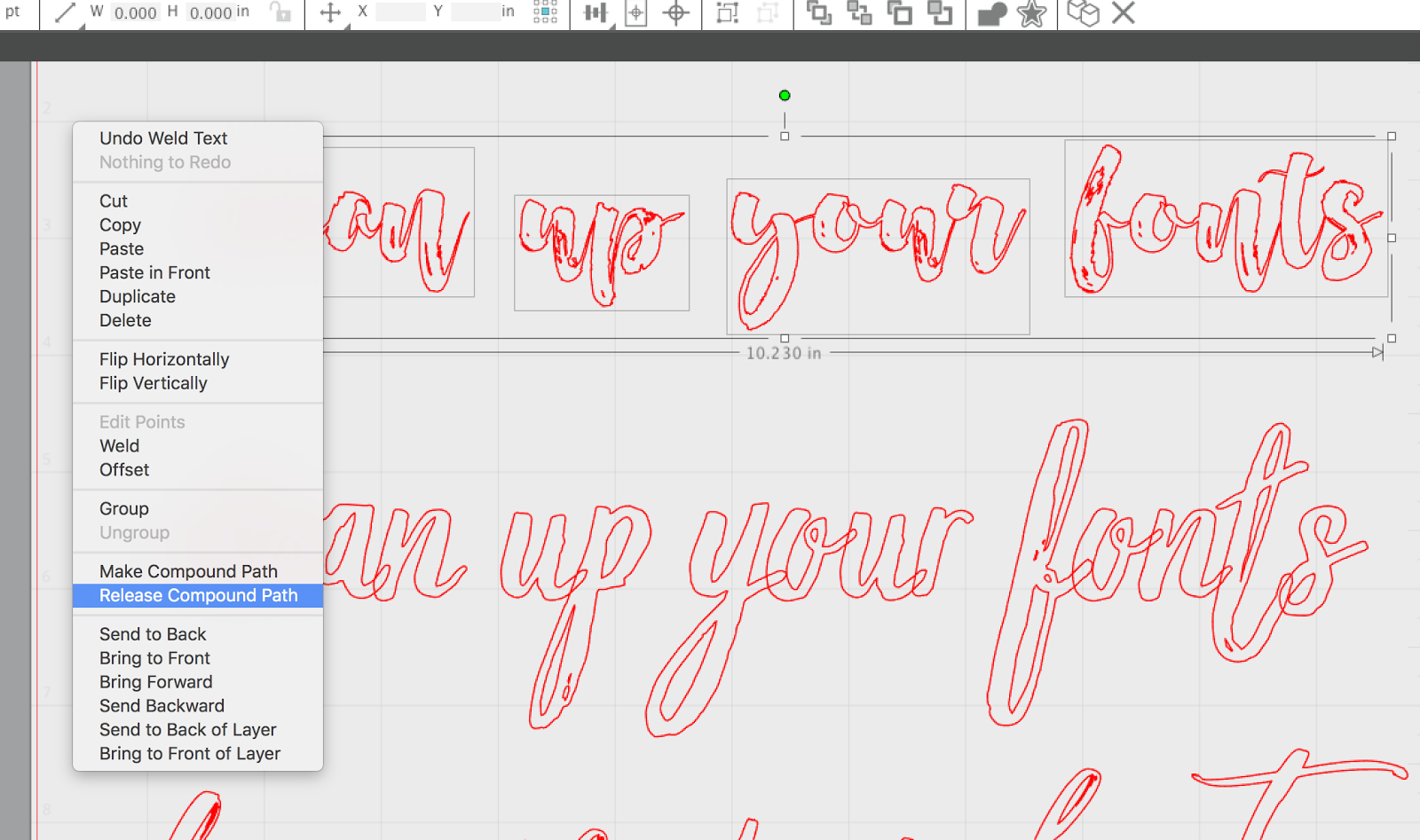 Quick Trick to Make Script and Brush Fonts More Silhouette Cut Friendly ...