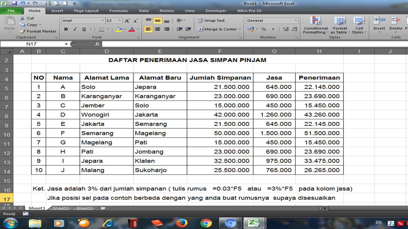 Blok sel "selain kolom jasa dan penerimaan" ==> klik Format ==> pilih ...