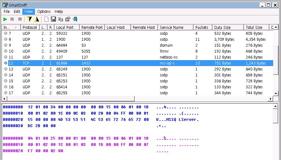 Windows Packet Monitoring by SmartSniff (smsniff)