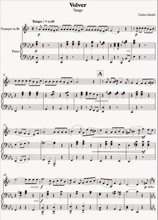 Carlos Gardel - Volver | Partituras para Trompeta