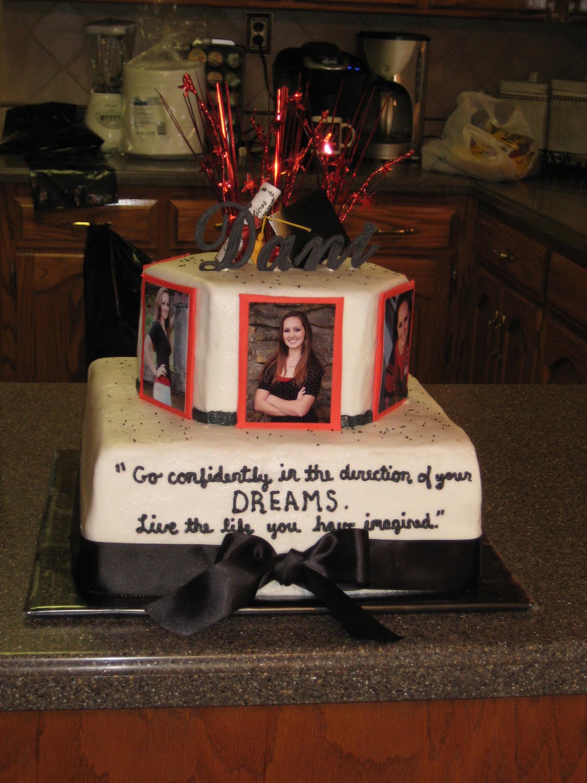All-Occasion Cakes by Julie Hall: Cake #2 - Two-Tiered Graduation Cake