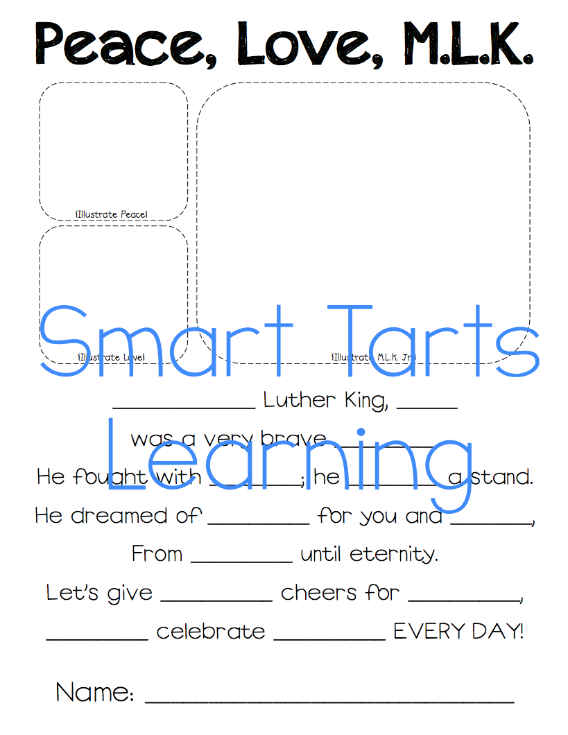 SmartTartsLearning: Peace, Love, MLK, Jr.!