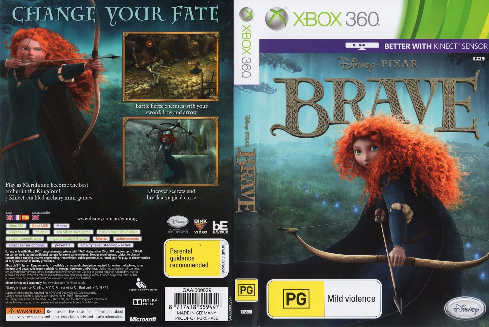 Games Covers: Cover Brave The Game - Xbox 360