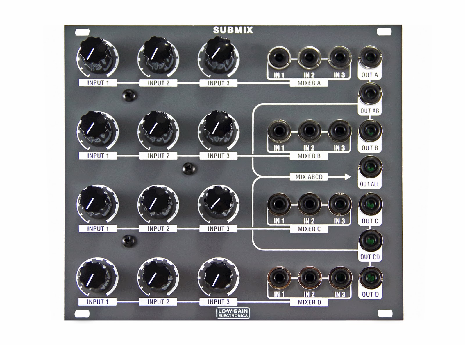 MATRIXSYNTH: Low-Gain Electronics Submix Sub Mix Mixer Module