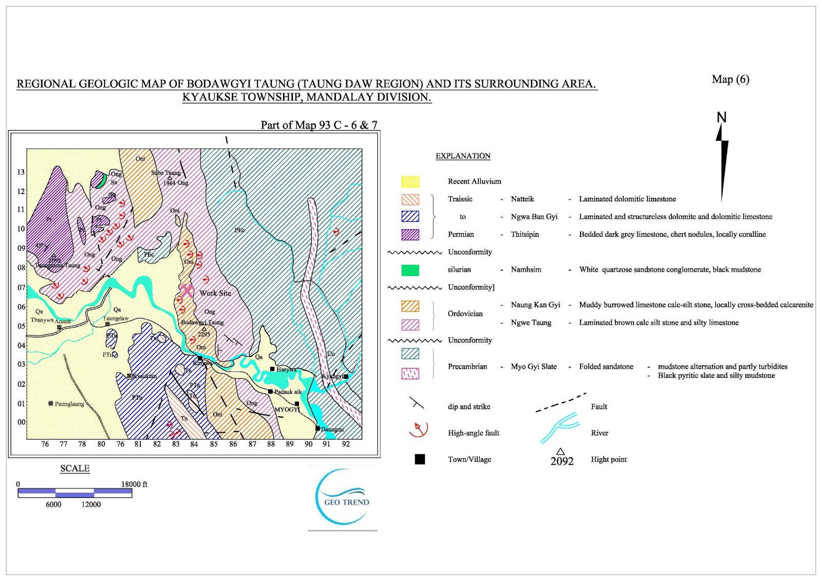 WYU Geology: Regional Geological Map of Bodawgyi Taung
