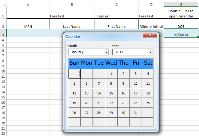 Everyday Excel 1-2-3: Calendar Control