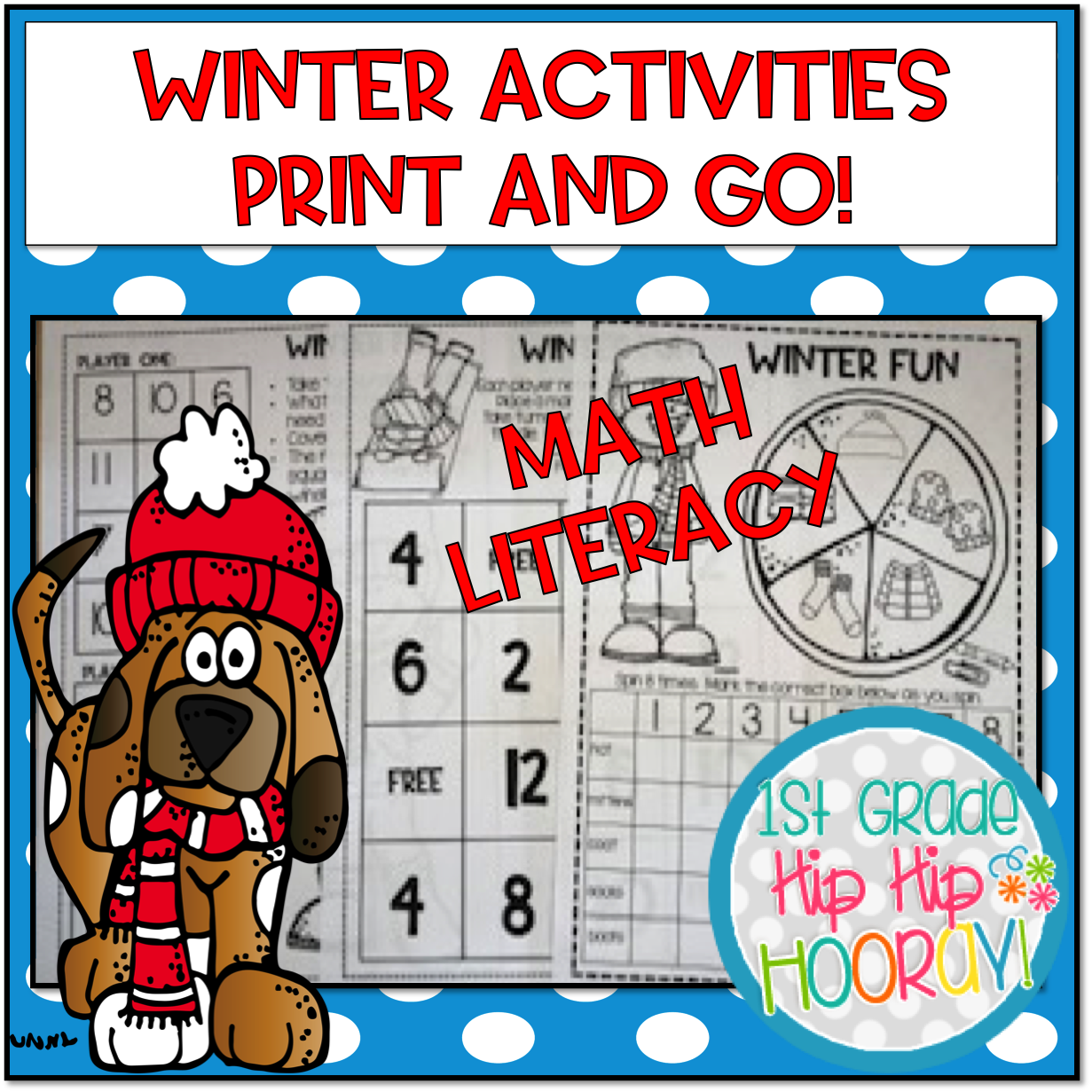 1st Grade Hip Hip Hooray!: Winter Math and Literacy Activities...Print ...