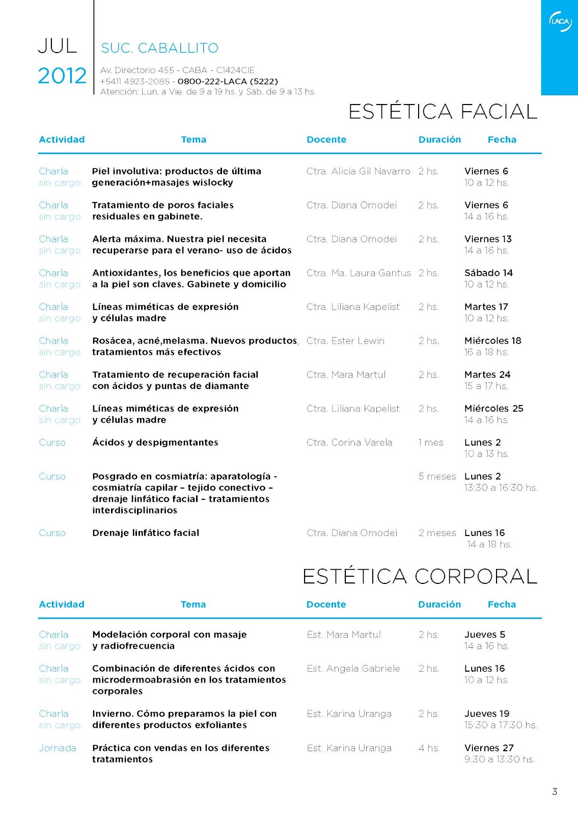 Cursos Laca Cosmética ministrados em Buenos Aires ~ Laca Brasil
