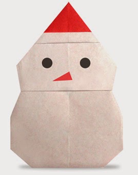 Snowman 2 - Easy Origami instructions For Kids