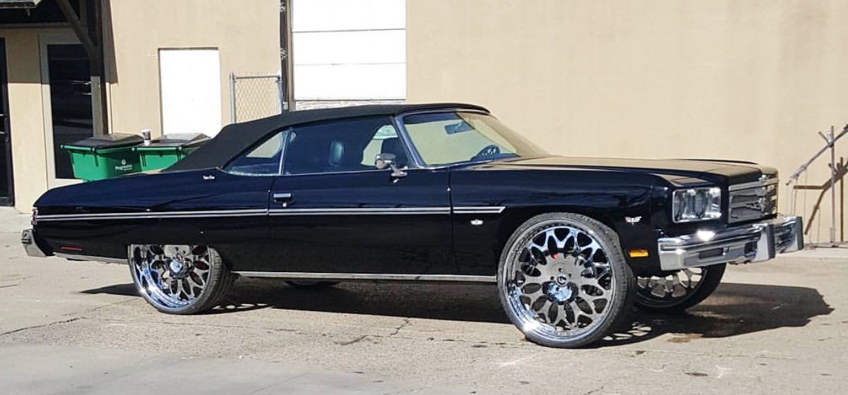 Ace-1: Black 75 Chevy Caprice Vert on 28's Forgiatos Grill Done by ...
