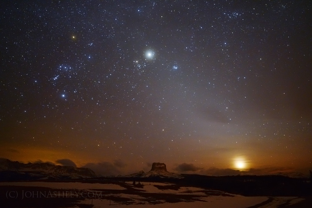 Wild and Free Montana: Chief Mountain Moon & Stars