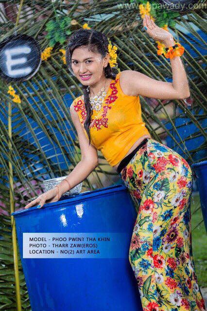 Phoo Pwint Thakhin Yellow Thingyan Fashion Photoshoot