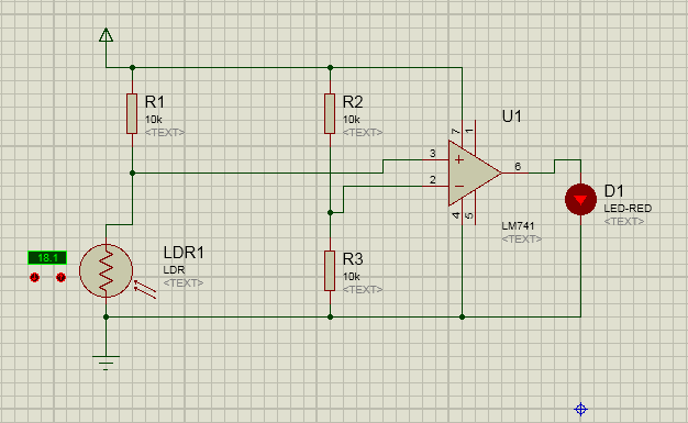 Mekatronia: Proteus 2 (rangkaian komparator)