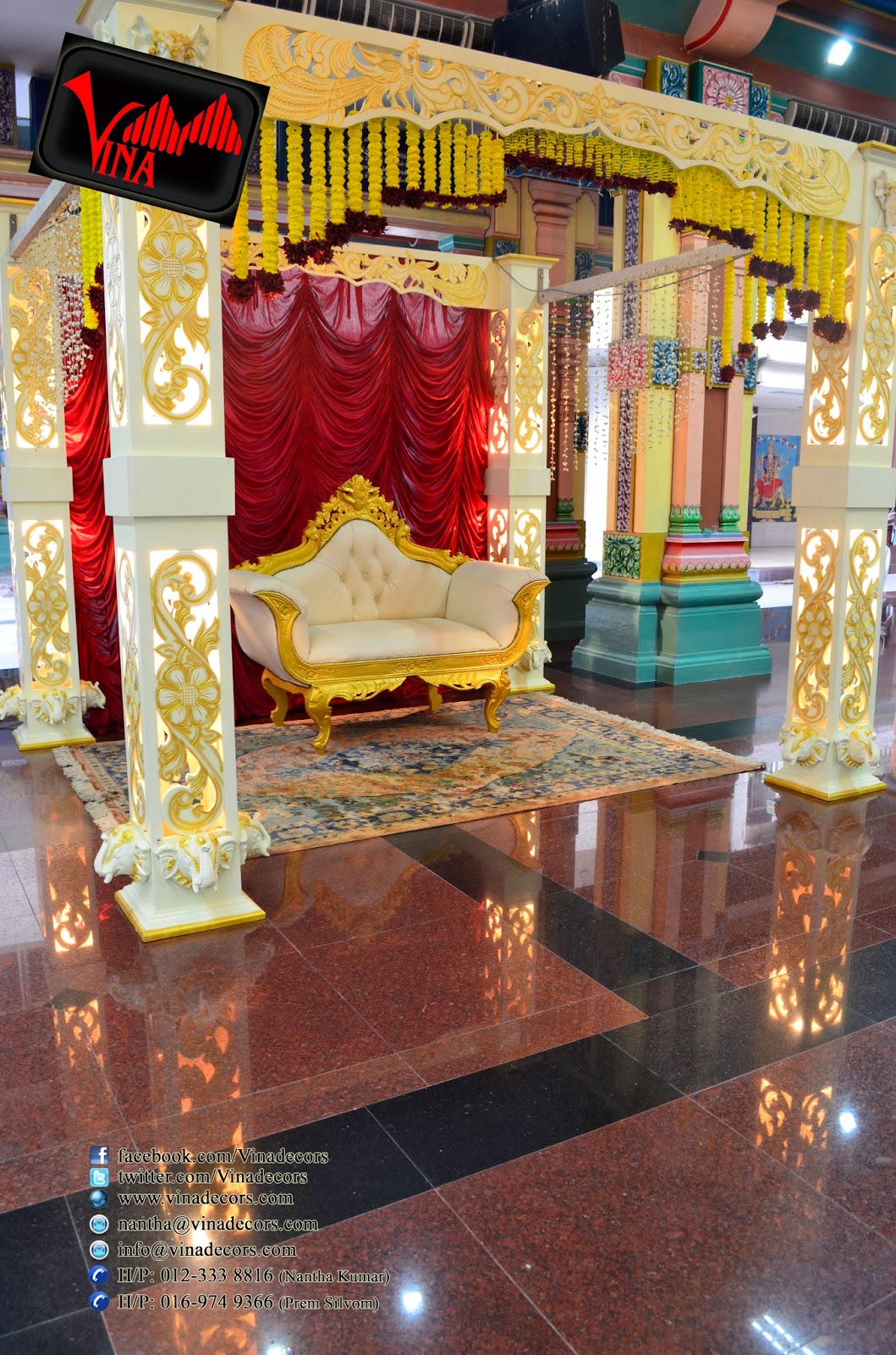 Vina Canopy & Decor: Sunrise Wedding at Sri Maha Mariamman Temple ...