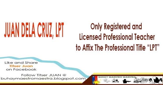 Only Registered and Licensed Professional Teacher to Affix The ...
