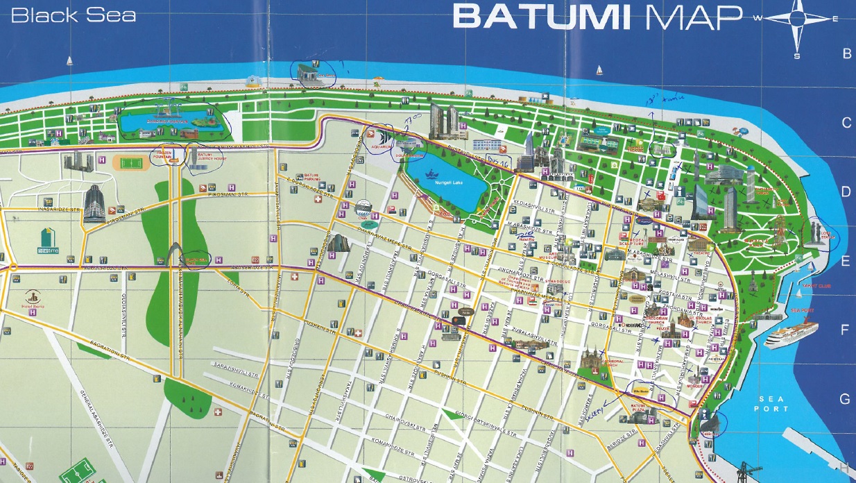 Batumi Tourist Map