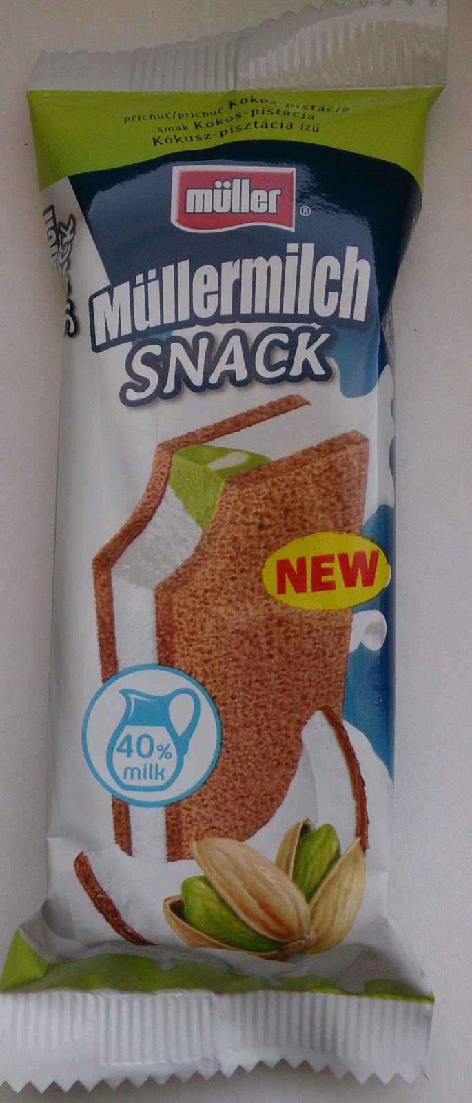 Chwile zasłodzenia: batony Muller Mullermilch Snack smak Kokos-pistacja ...