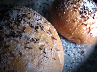 Kummelweck , Potato Rolls topped with Caraway and Salt