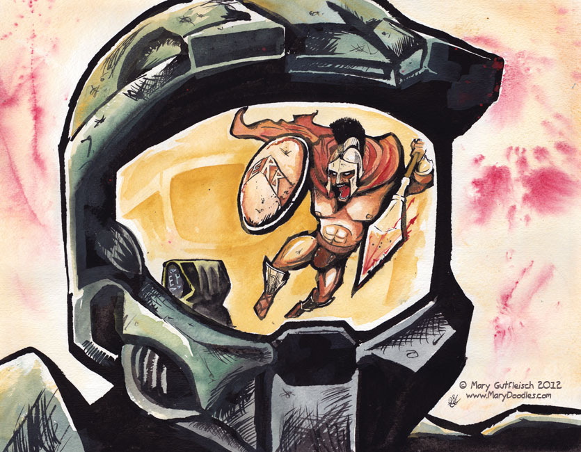 Master Chief meets King Leonidas : r/pics