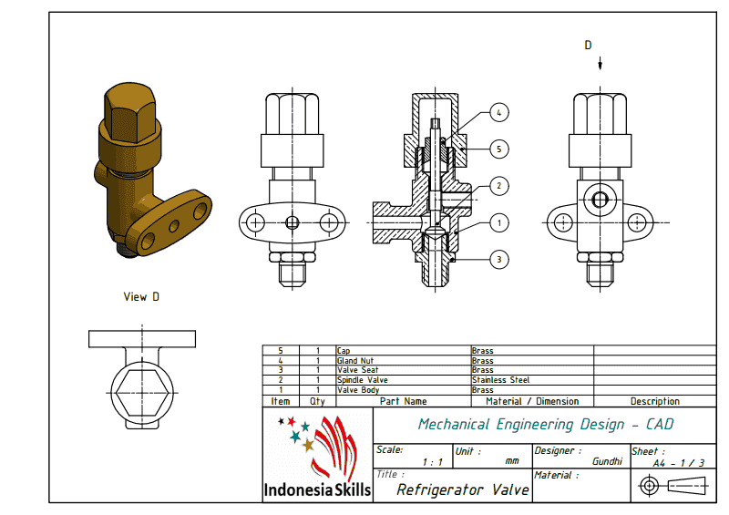 About Mechanical: Mechanical Drawing (Refrigator Valve)