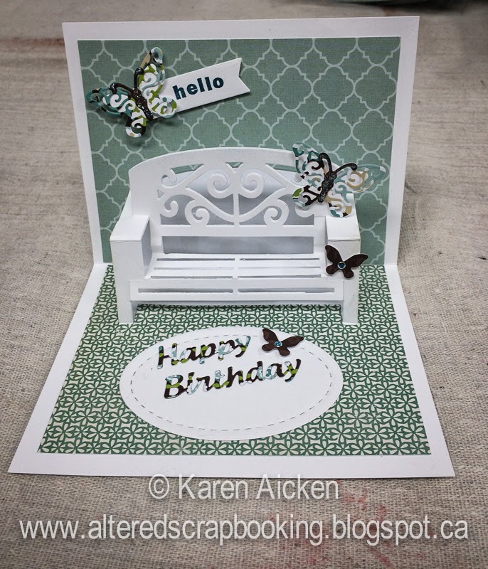 Altered Scrapbooking: Butterflies and Bench Birthday Card