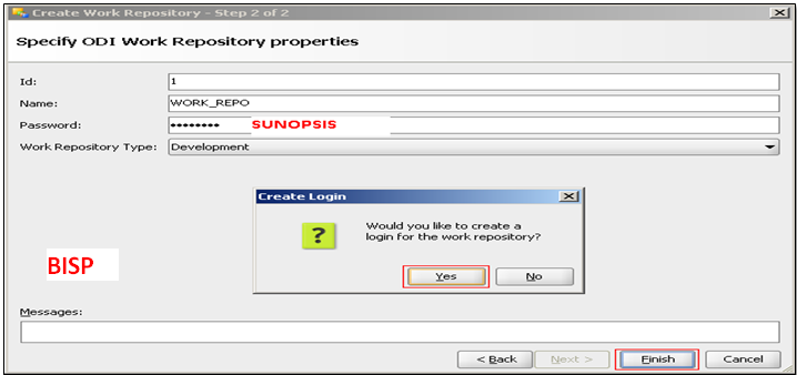 ODI Network : Creating and Connecting to ODI Master and Work Repositories