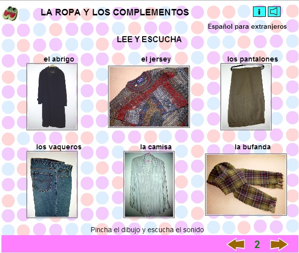 EDUCANDO JUNTOS: Vocabulario sobre la ropa