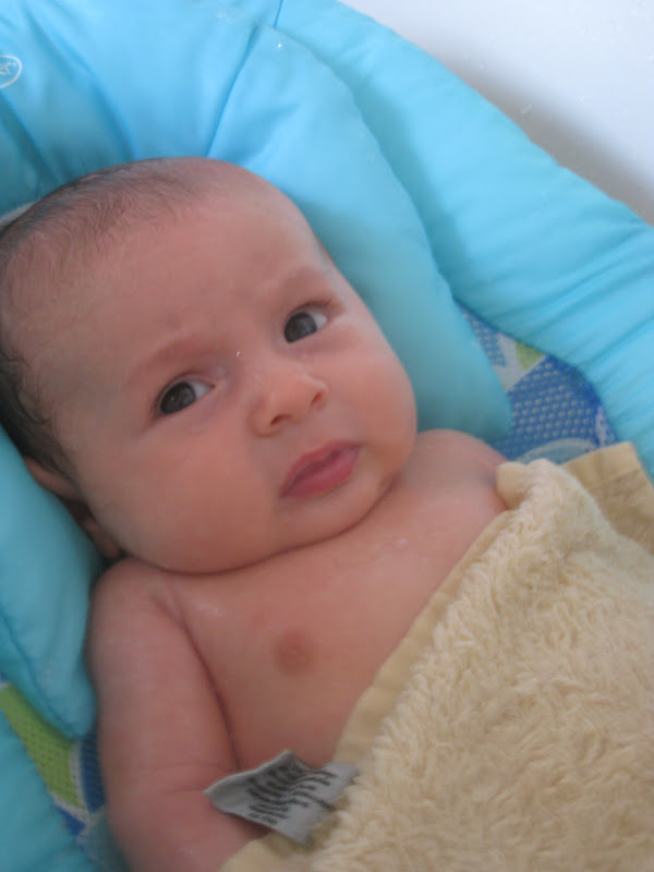 woke up, got out of bed.....: Bathtime Results In Smiles And Naps...