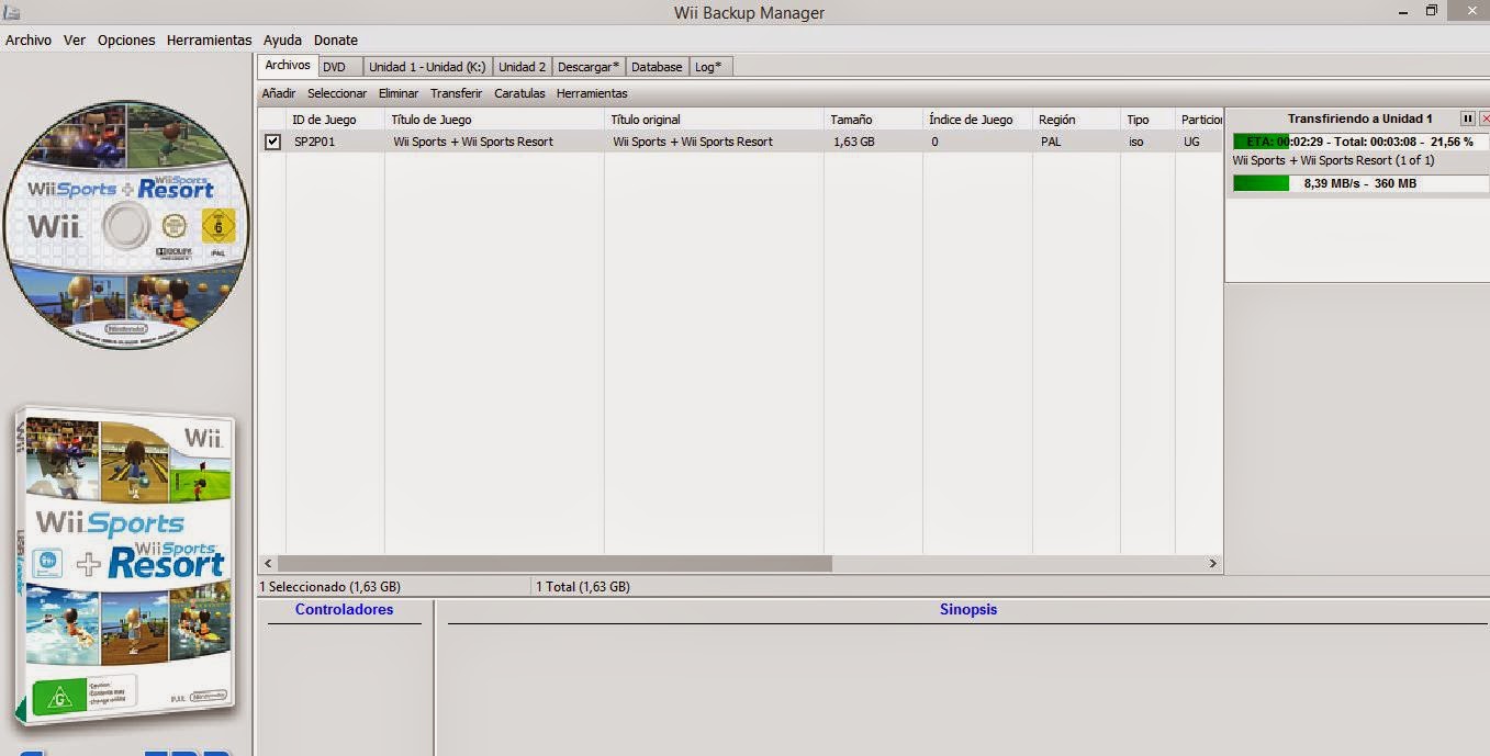 Tutoriales. Usar Wii Backup Manager para convertir juego en ISO a WBFS