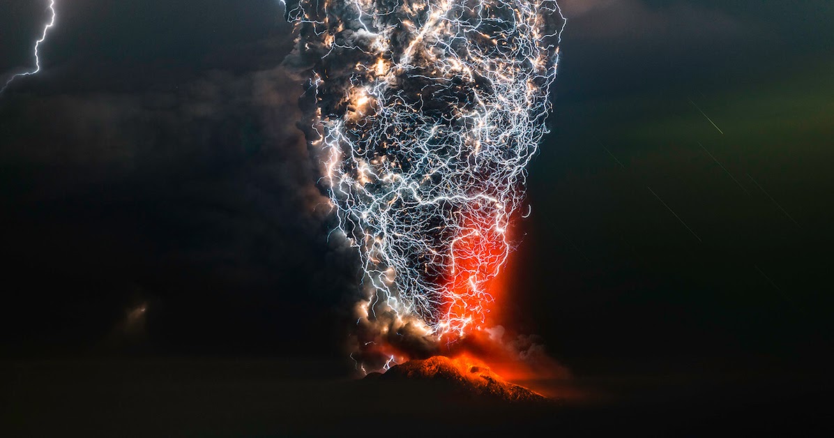 Stunning Pictures Capture Lightning Storms Over Volcano Eruptions