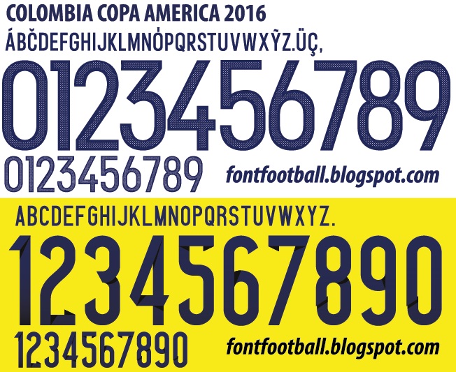 FONT FOOTBALL: Font Vector Colombia Copa America Centenario 2016 kit