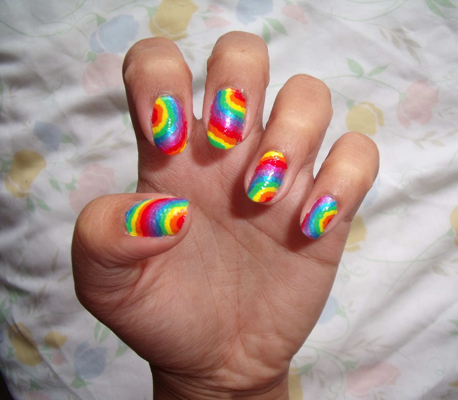 HanDee Nail Tips: Rainbow Ripple