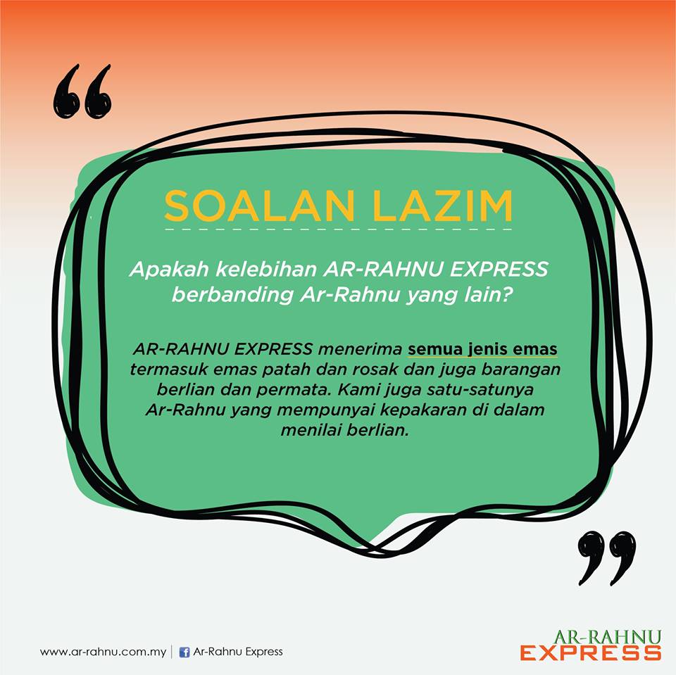 Perunding Emas: Ar Rahnu Express Pajak Emas Tanpa Riba