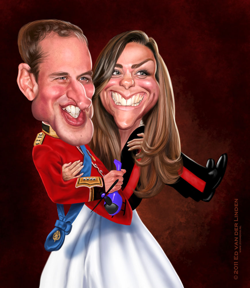All About Kate Middleton's: Caricature collection of Kate and William.