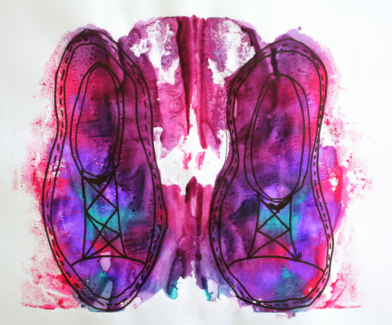 Monument Valley Regional Middle School Art Class: Decalcomania, 6th Grade