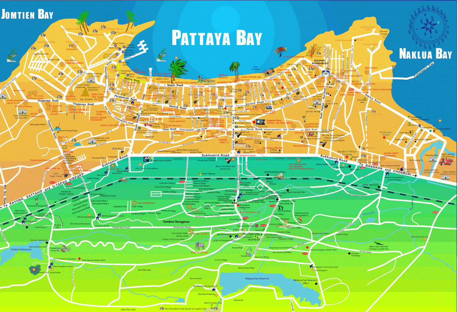 pattaya tour information : pattaya tour map