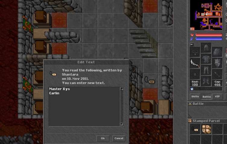 Dúvidas Sobre Tibia: Mandar Parcel