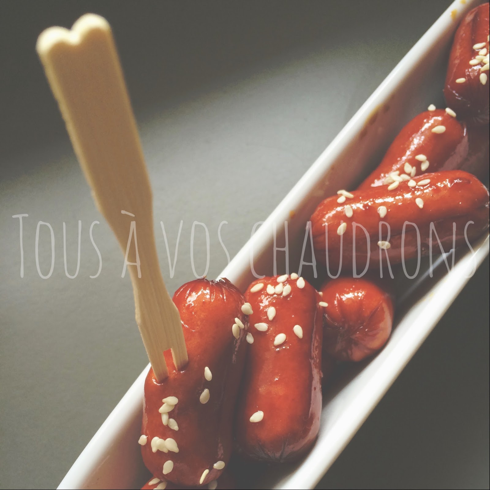 Saucisses cocktail miel & sésame | Tous à vos chaudrons