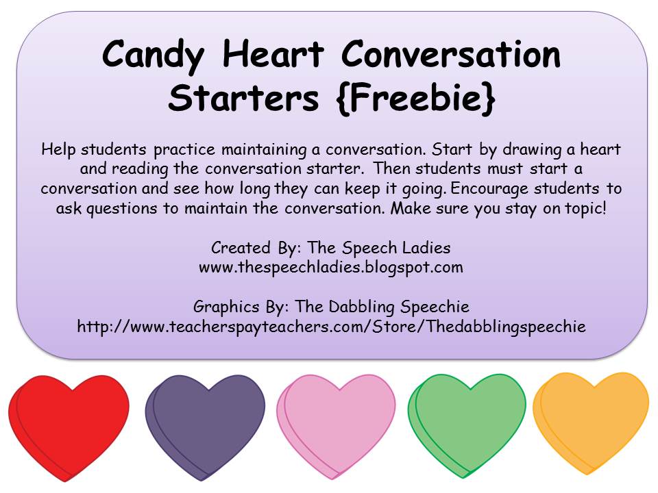 The Speech Ladies: Conversation Hearts FREEBIE!