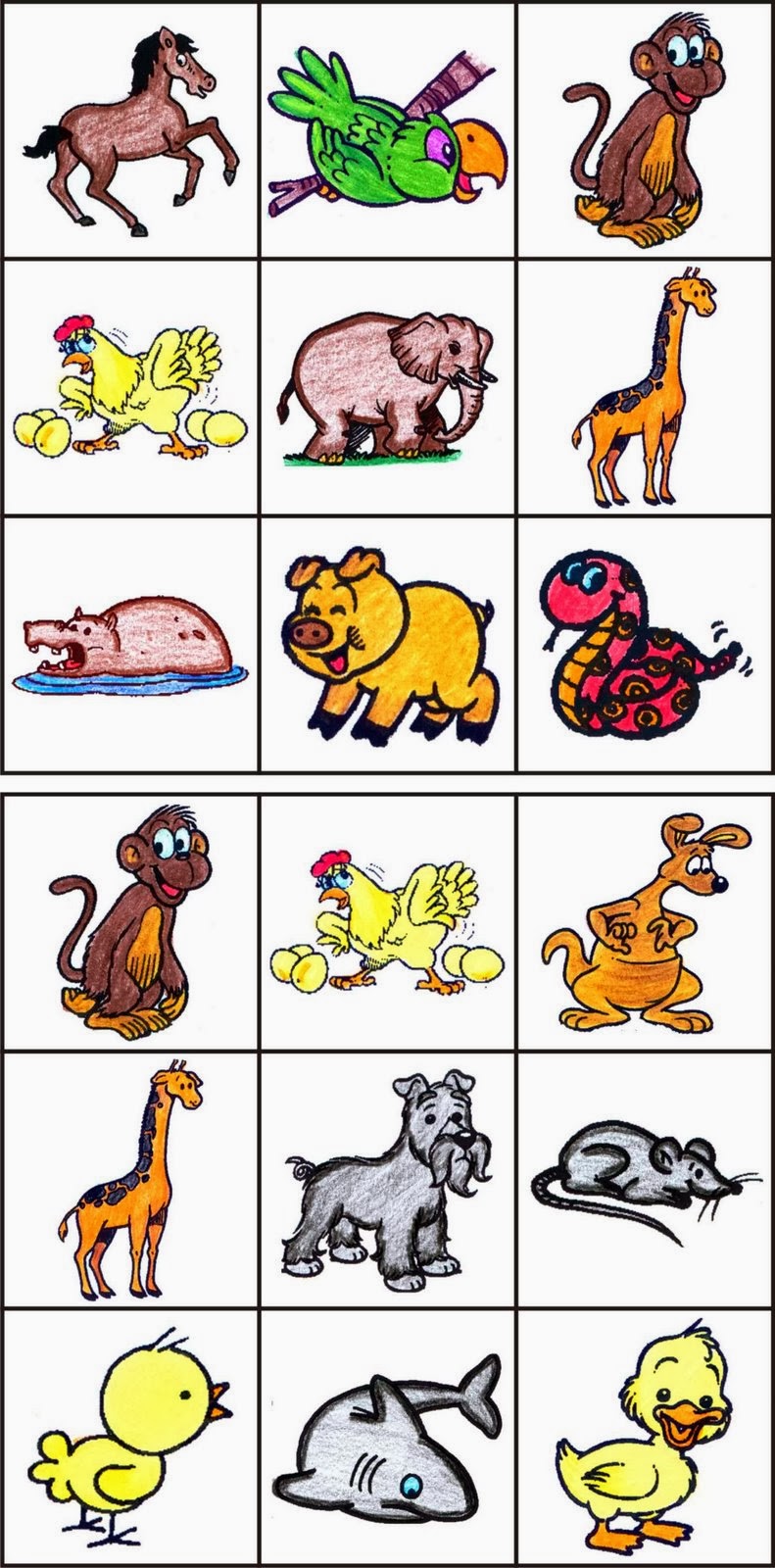 MIMOS E ENCANTOS DA EDUCAÇÃO : BINGO DOS ANIMAIS