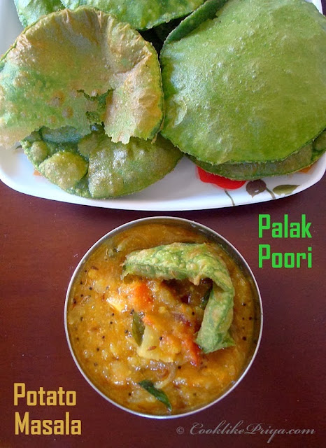 Cook like Priya: Palak Poori Recipe | Spinach Poori | Easy Breakfast ...
