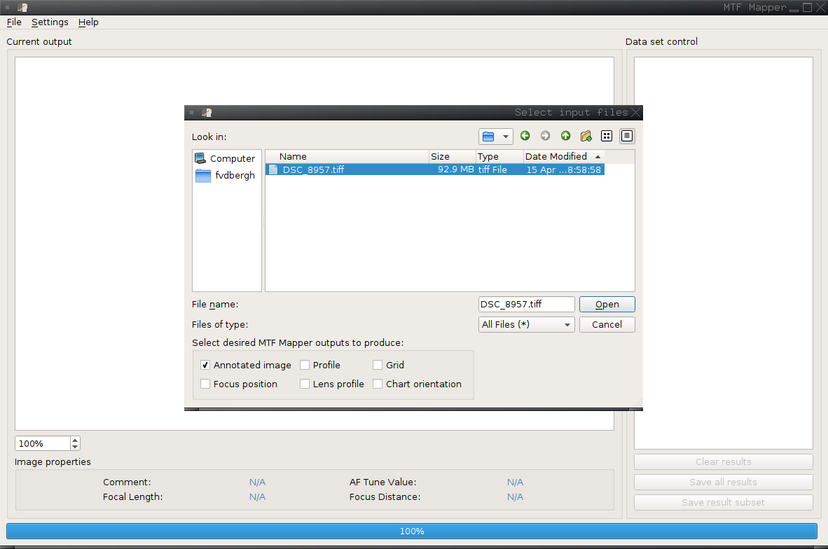 MTF Mapper: View MTF (SFR) curves in the GUI
