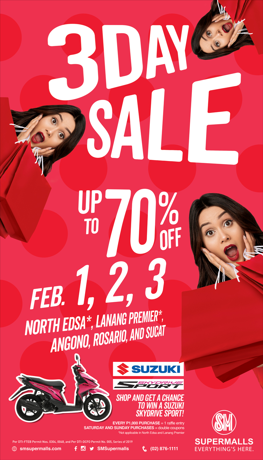 Manila Shopper: SM Malls 3-day SALE: Feb 1-3 2019