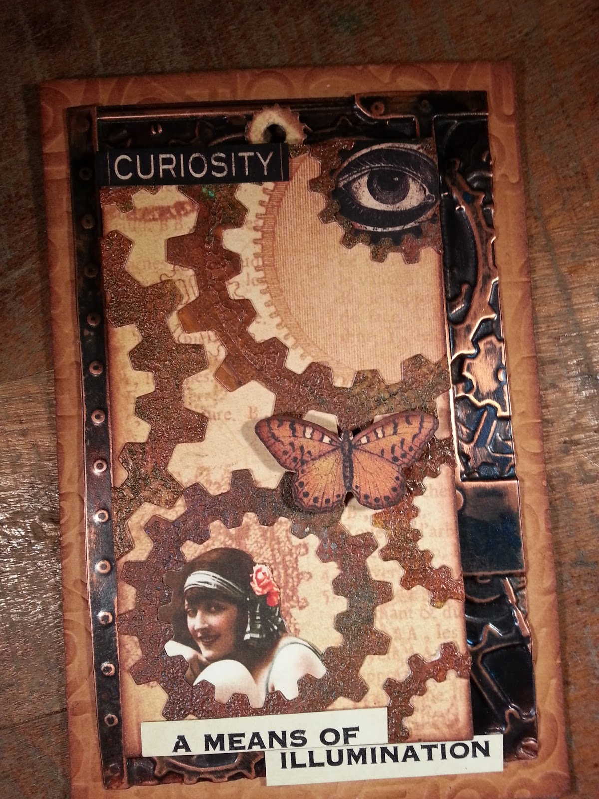 Ken's World in Progress: Embossed Copper Tag Deck